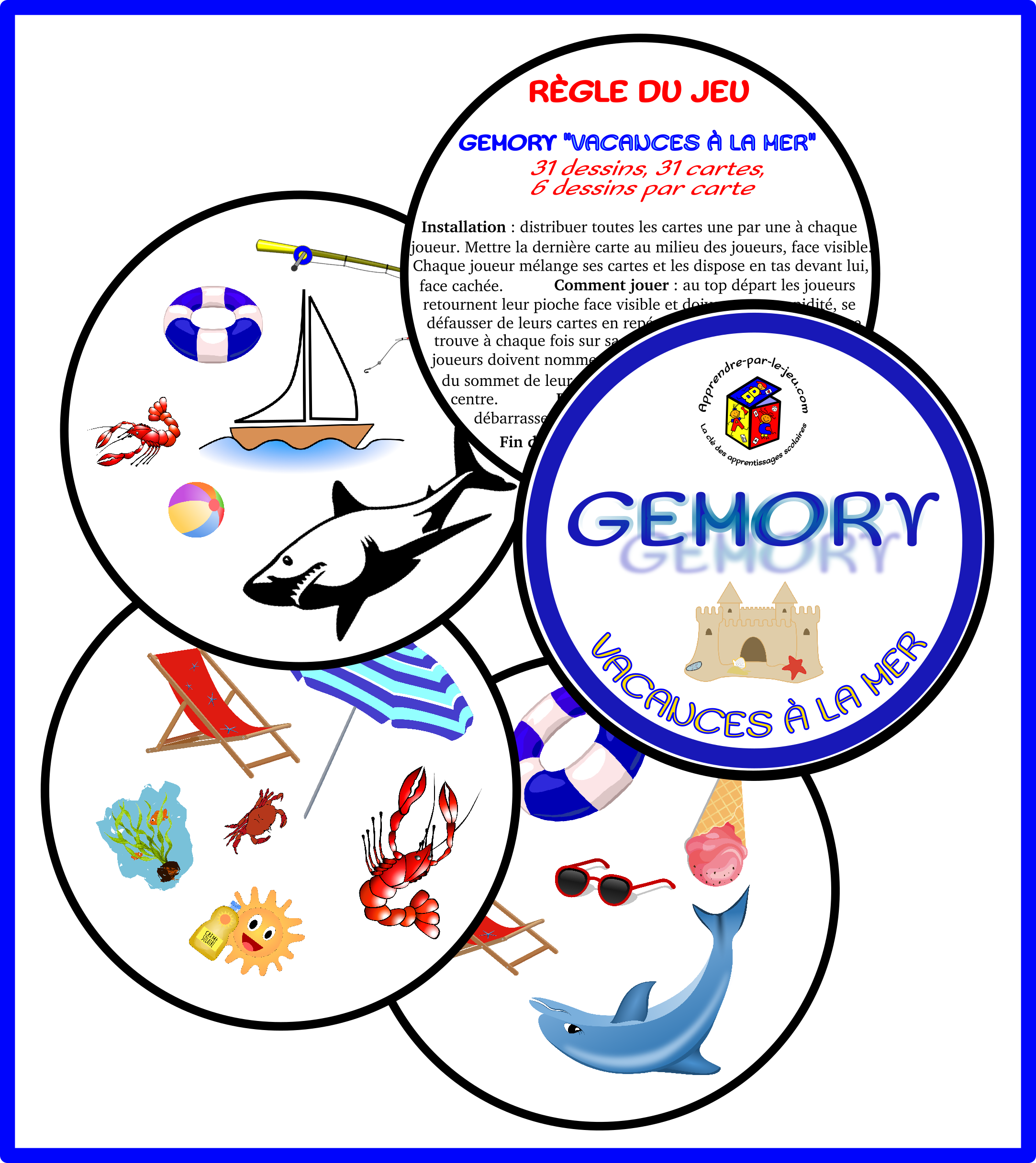 GEMORY "VACANCES À LA MER" - Apprendre-par-le-jeu